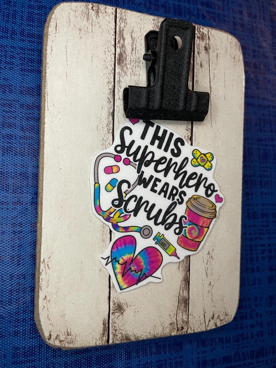 This Superhero Wears Scrubs Sticker | Nurse Sticker | Vinyl Sticker - Etsy