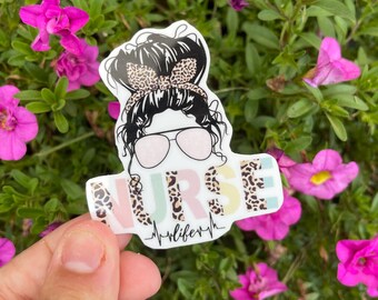 Messy Bun Nurse Life Sticker - Etsy