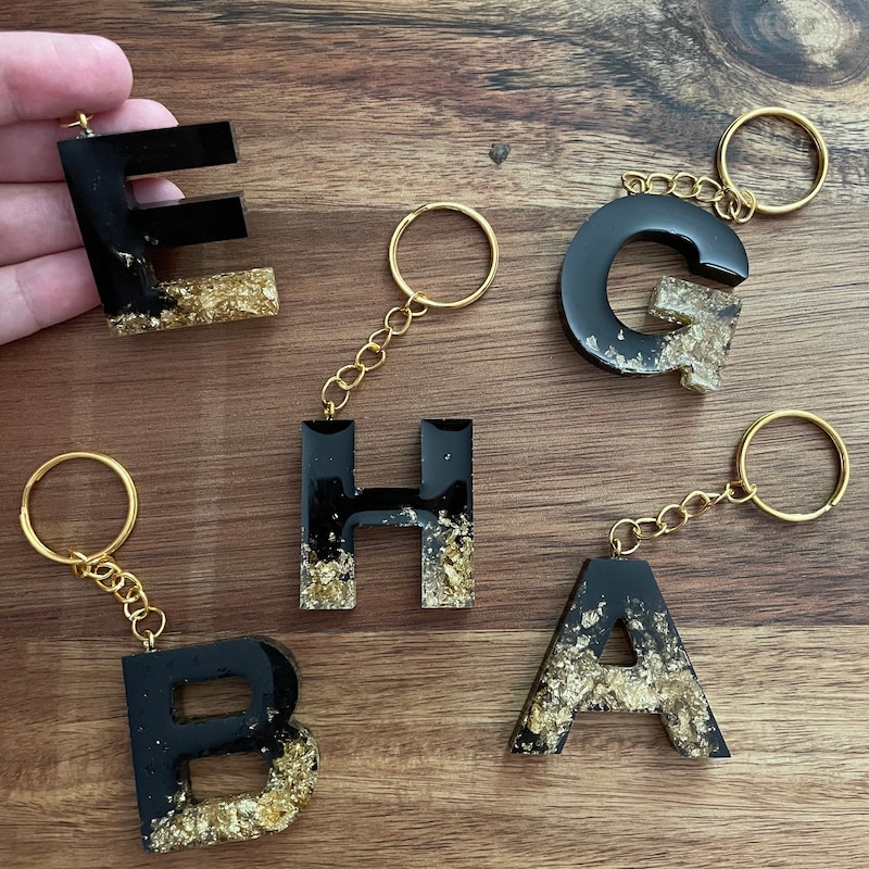 Resin Letter Keychain - Etsy