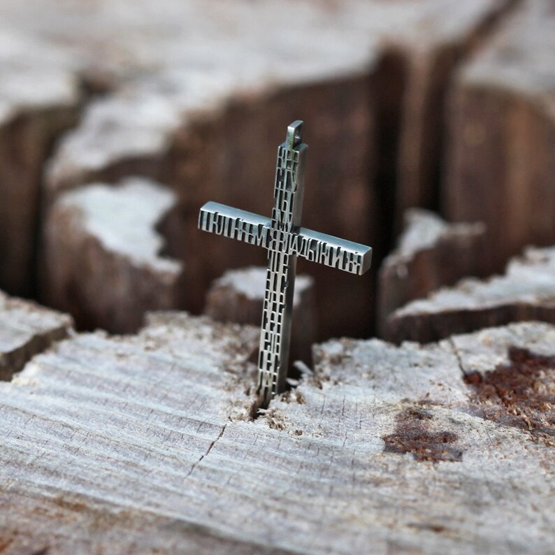 Openjart Carved Cross Pendant in Sterling Silver - Etsy