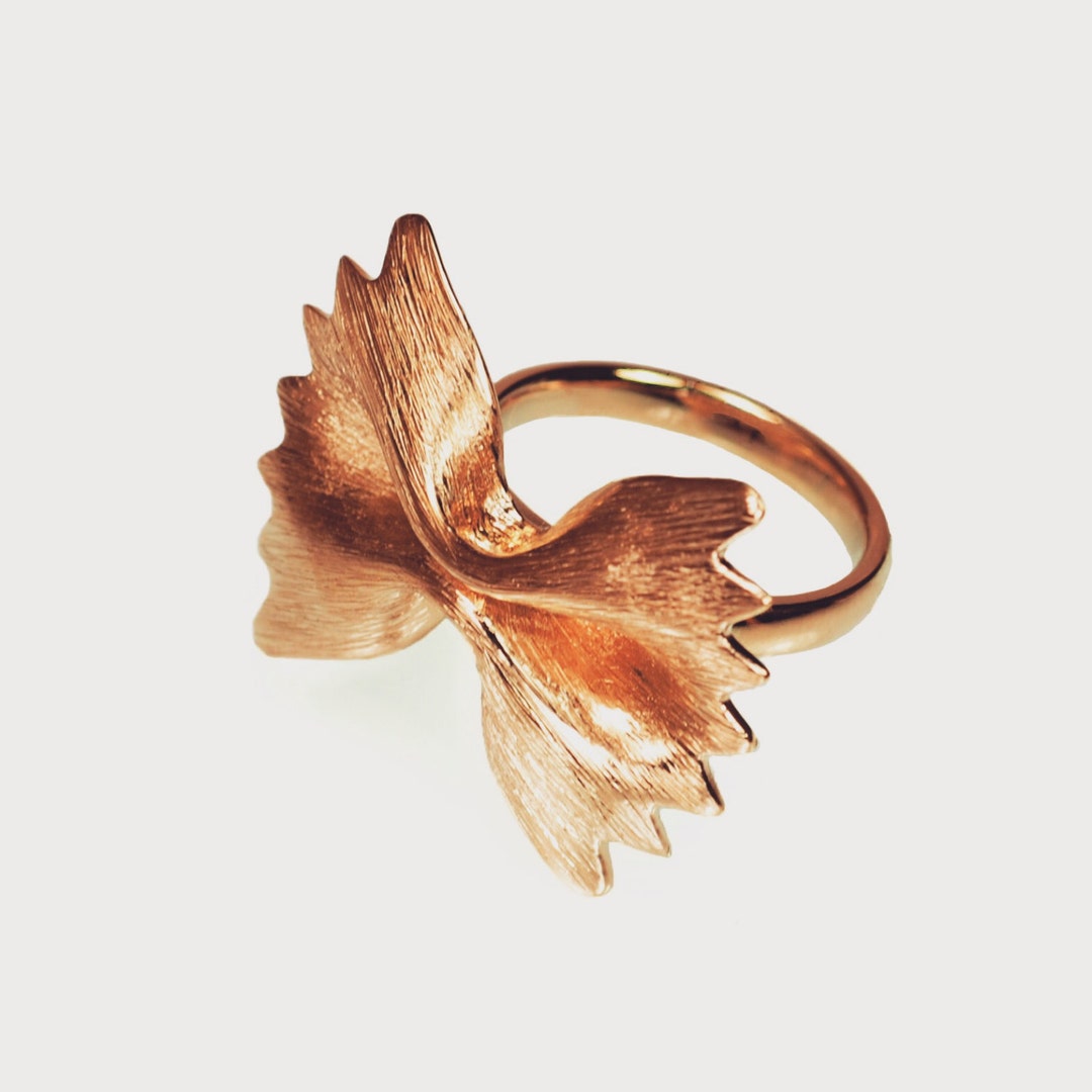 Openjart Farfalle Pasta Ring in 18k Vermeil (silver-gilt) - Etsy