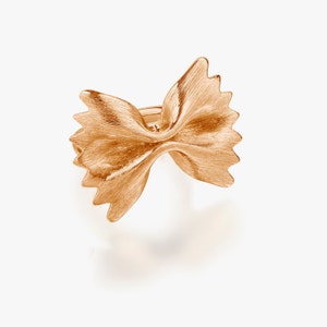 Openjart Farfalle Pasta Ring in 18k Vermeil (silver-gilt) - Etsy