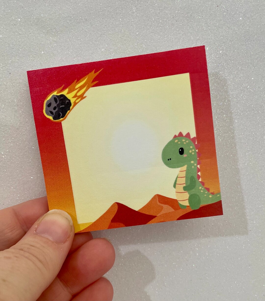 Cute Dinosaur Meteor Post It Sticky Note - Etsy