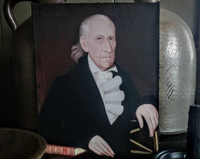 Colonial Portrait on 8x10 Canvas Primitive Portrait Folk Art Portrait ...