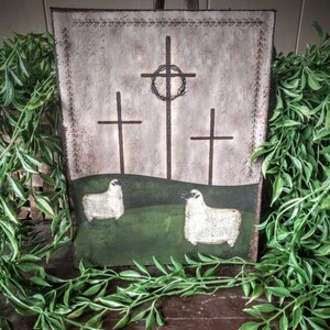 Primitive Easter Portrait on 8x10 Canvas Primitive Spring Portrait Folk ...