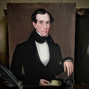 Colonial Portrait on 8x10 Canvas Primitive Portrait Folk Art Portrait ...