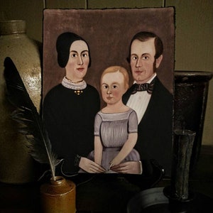 Colonial Portrait on 8x10 Canvas Primitive Portrait Folk Art Portrait ...