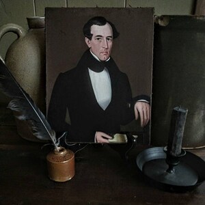 Colonial Portrait on 8x10 Canvas Primitive Portrait Folk Art Portrait ...