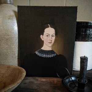 Colonial Portrait on 8x10 Canvas Primitive Portrait Folk Art Portrait ...