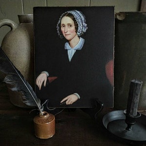 Colonial Portrait on 8x10 Canvas Primitive Portrait Folk Art Portrait ...
