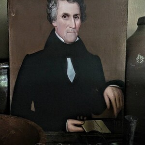 Colonial Portrait on 8x10 Canvas Primitive Portrait Folk Art Portrait ...