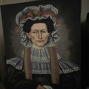 Colonial Portrait on 8x10 Canvas Primitive Portrait Folk Art Portrait ...
