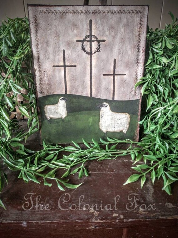 Primitive Easter Portrait on 8x10 Canvas Primitive Spring | Etsy