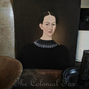 Colonial Portrait on 8x10 Canvas Primitive Portrait Folk Art Portrait ...
