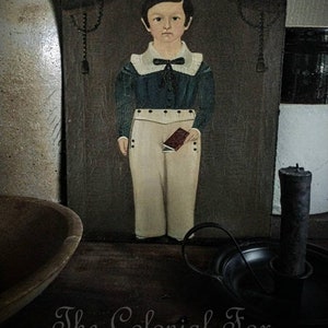 Colonial Portrait on 8x10 Canvas Primitive Portrait Folk Art Portrait ...
