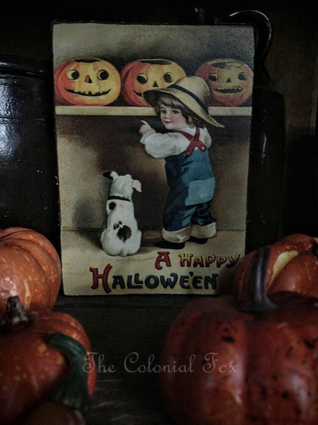 Vintage Halloween Reproduction Portrait Vintage Pumpkin Retro Halloween ...