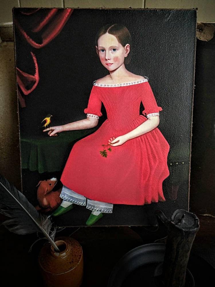 Colonial Portrait on 8x10 Canvas Primitive Portrait Folk Art - Etsy