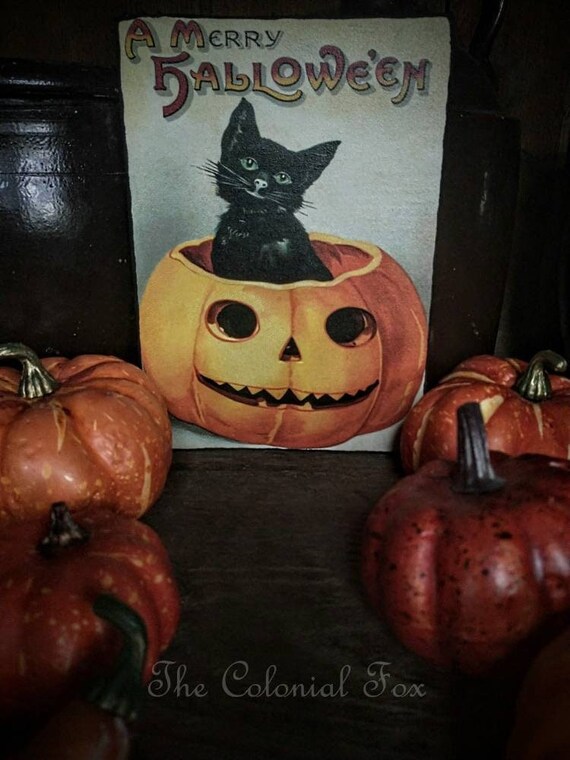 Vintage Halloween Reproduction Portrait Vintage Pumpkin - Etsy