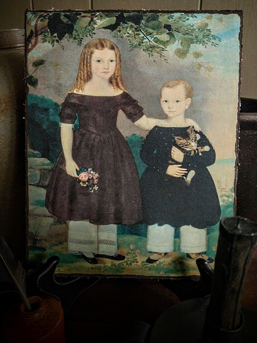 Colonial Portrait on 8x10 Canvas Primitive Portrait Folk Art Portrait ...