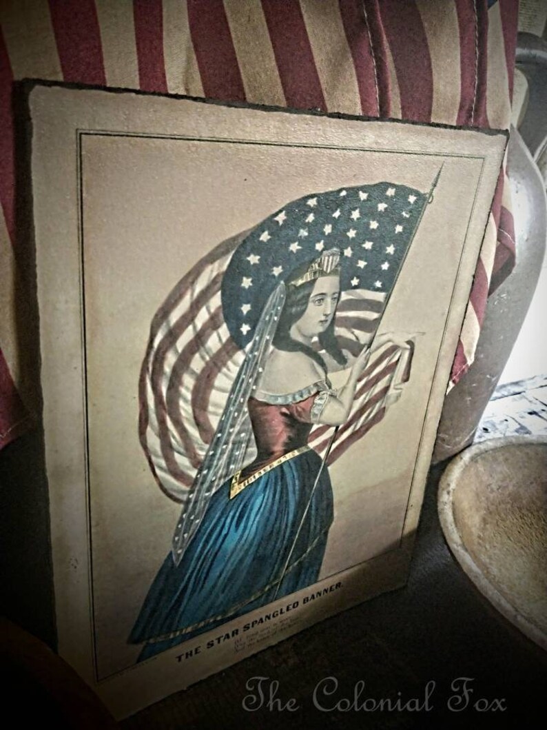 STAR SPANGLED BANNER Colonial Portrait on 8x10 Canvas - Etsy