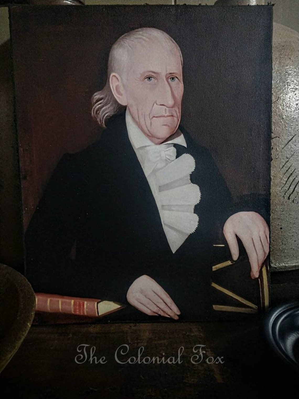 Colonial Portrait on 8x10 Canvas Primitive Portrait Folk Art - Etsy