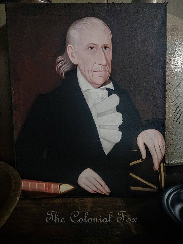 Colonial Portrait on 8x10 Canvas Primitive Portrait Folk Art - Etsy