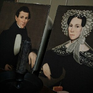 Colonial Portrait on 8x10 Canvas Primitive Portrait Folk Art Portrait ...