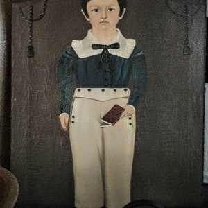 Colonial Portrait on 8x10 Canvas Primitive Portrait Folk Art Portrait ...
