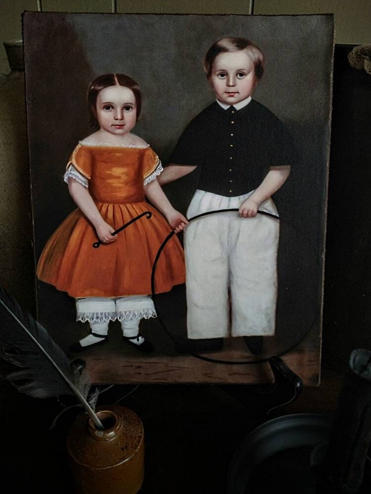 Colonial Portrait on 8x10 Canvas Primitive Portrait Folk Art | Etsy