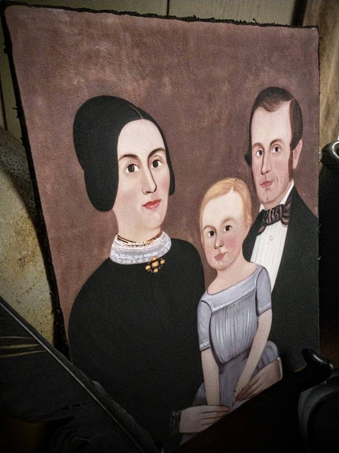 Colonial Portrait on 8x10 Canvas Primitive Portrait Folk Art - Etsy