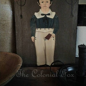 Colonial Portrait on 8x10 Canvas Primitive Portrait Folk Art Portrait ...
