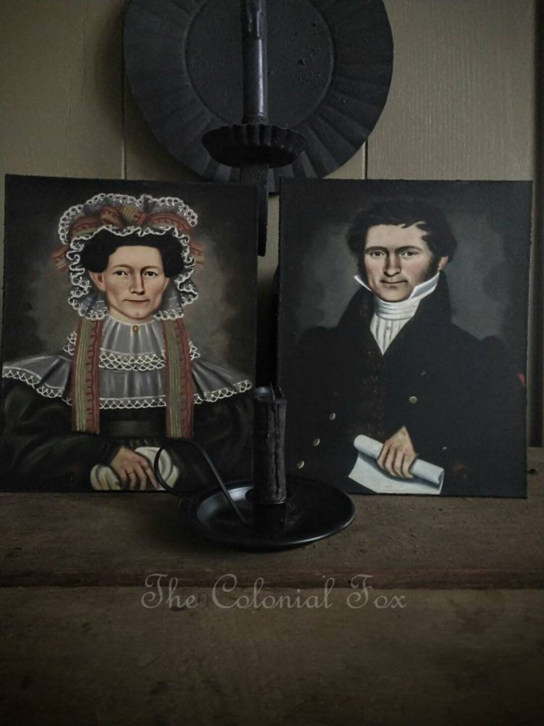 Colonial Portrait on 8x10 Canvas Primitive Portrait Folk Art Portrait ...