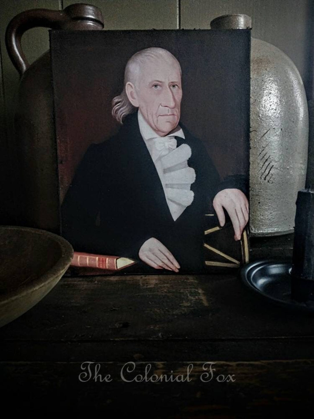 Colonial Portrait on 8x10 Canvas Primitive Portrait Folk Art Portrait ...