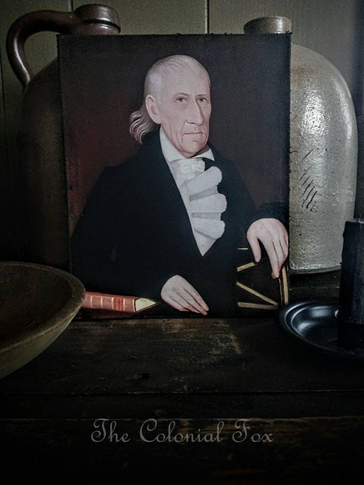 Colonial Portrait on 8x10 Canvas Primitive Portrait Folk Art - Etsy