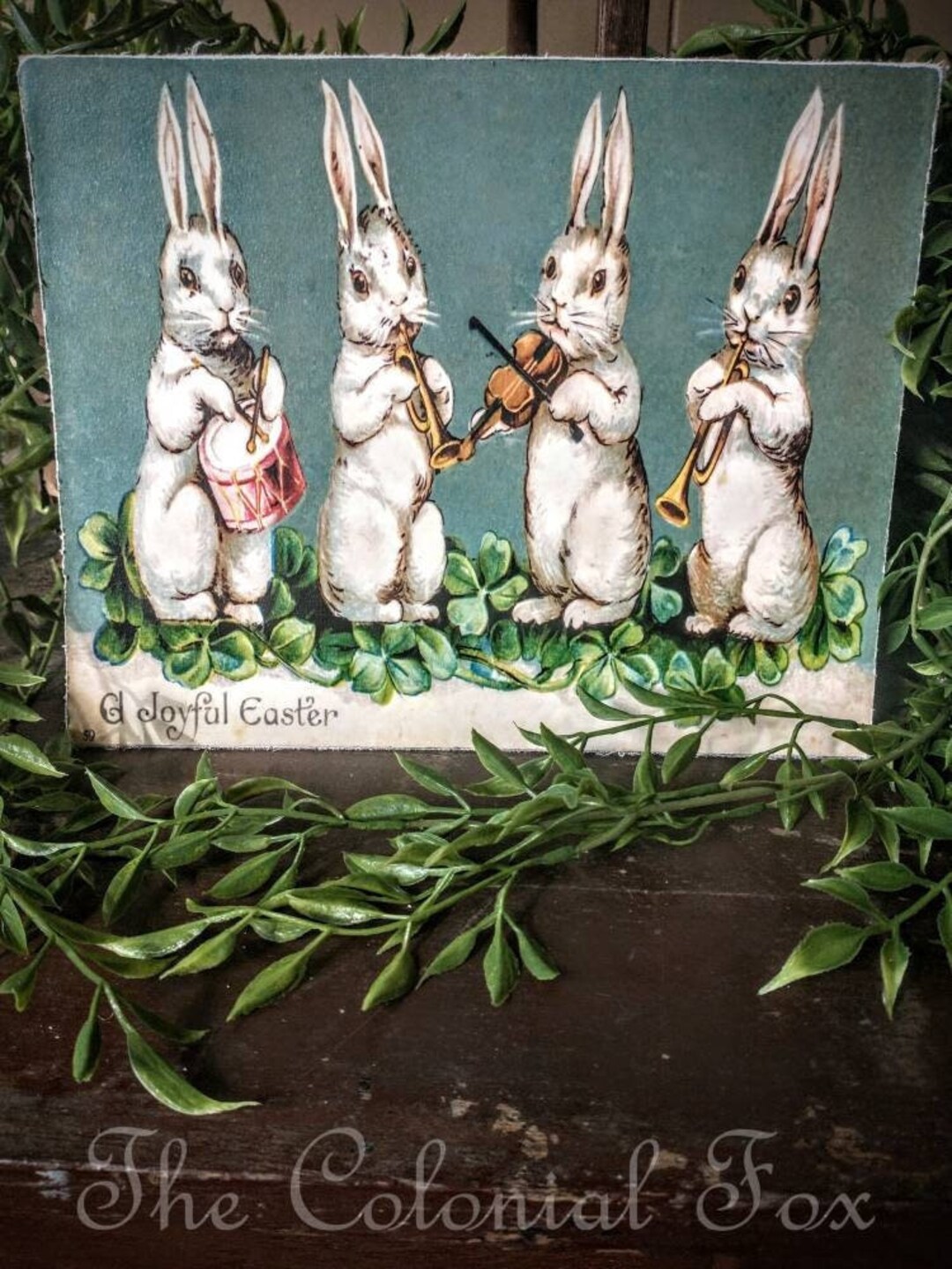 Vintage Easter Bunny Portrait on 8x10 Canvas Vintage Spring Rabbit ...