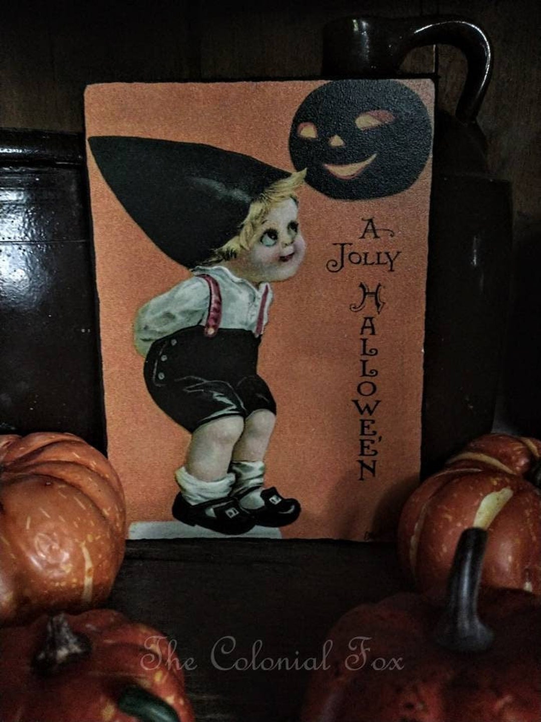 Vintage Halloween Reproduction Portrait | Vintage Pumpkin | Retro ...
