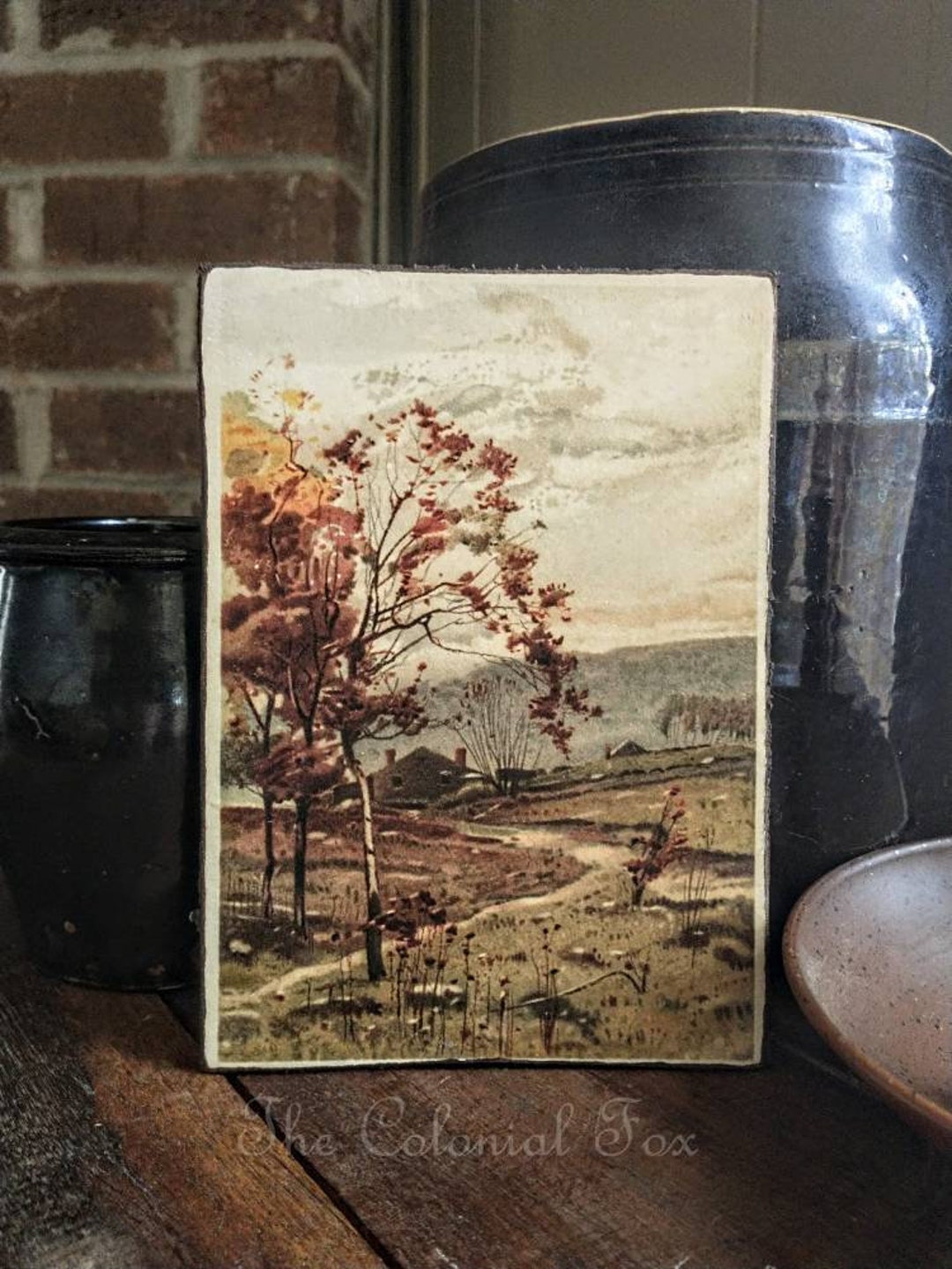Fall Landscape Portrait Antique Reproduction Vintage Thanksgiving ...