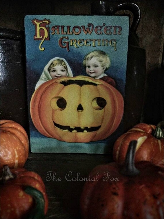 Vintage Halloween Reproduction Portrait Vintage Pumpkin - Etsy