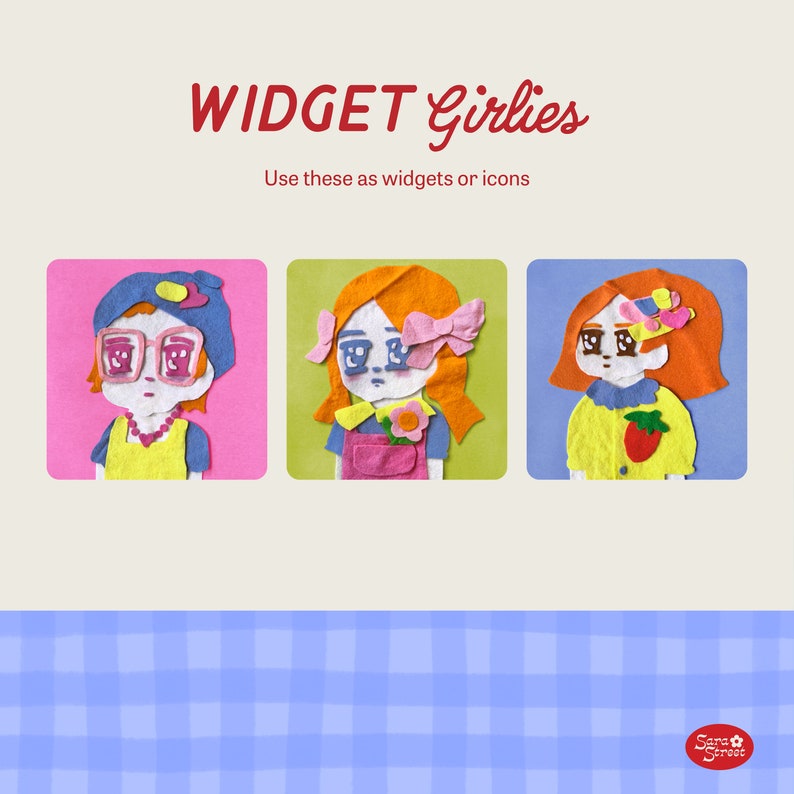 Cute Handmade Felt Phone, iPad Icons Wallpaper Widget Set, Phone Theme ...