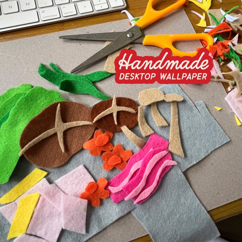 Cute Handmade Hotpot Felt Desktop Icons Wallpaper Set, Cute Mac Icons ...