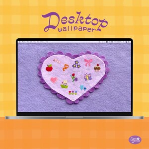 Cute Handmade Felt Desktop Icons Wallpaper Set, Flower Garden, Ribbon ...