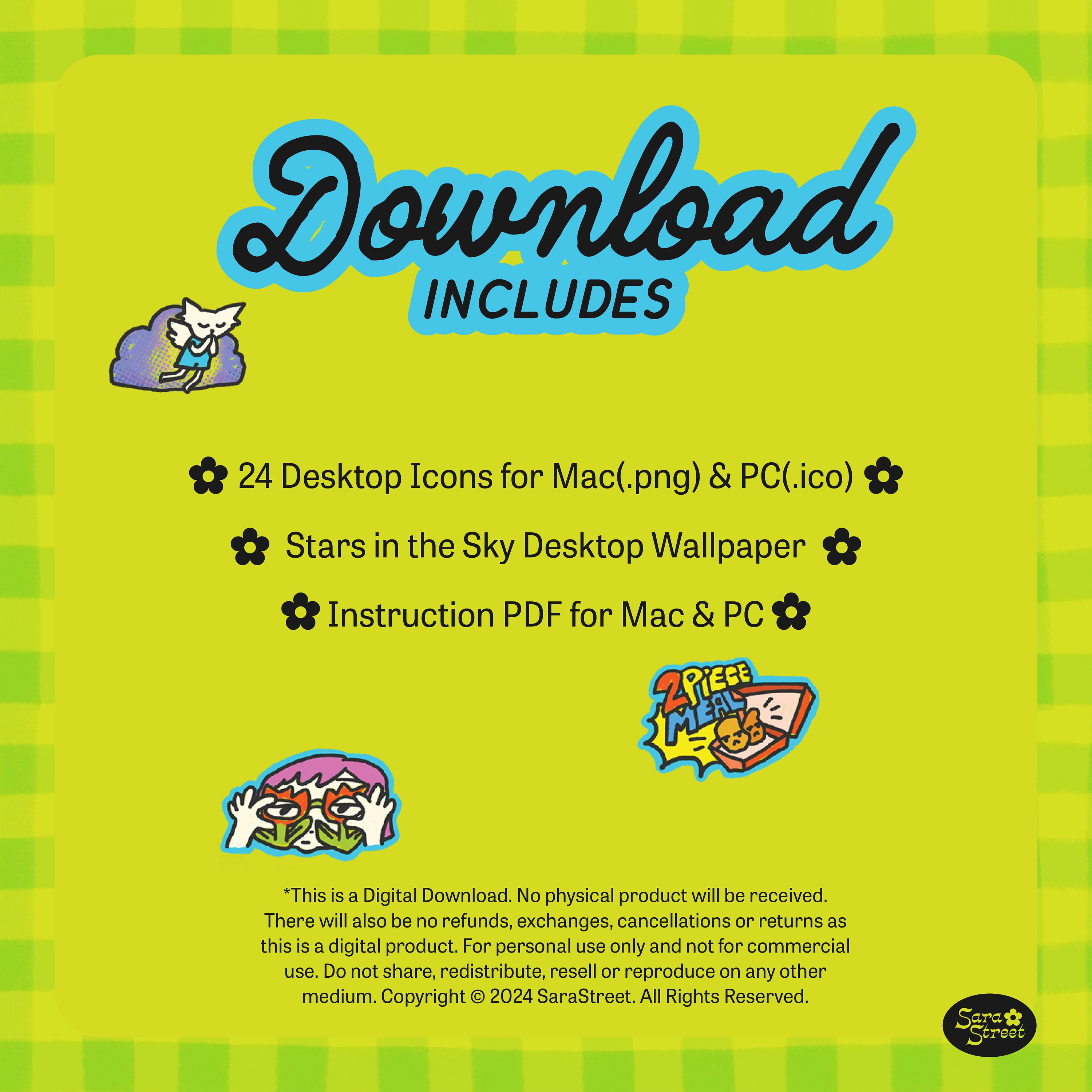 Cute Hand-drawn Desktop Icons Wallpaper Set - Etsy