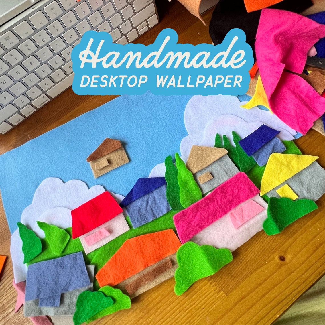 Cute Handmade Felt Desktop Icons Wallpaper Set, Cute Mac Icons, Windows ...