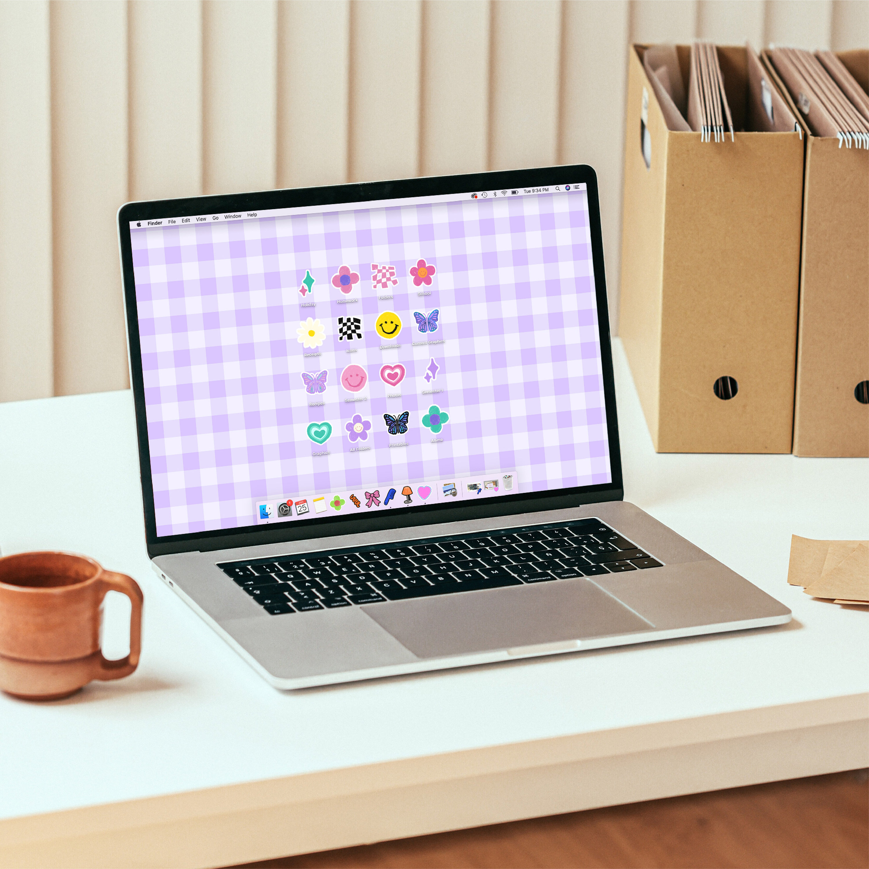Cute Pastel Y2k Desktop Icons Wallpaper Set, Cute Mac Icons, Windows ...