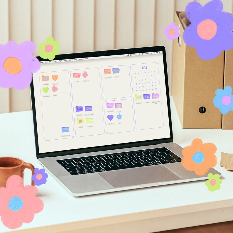 Desktop Wallpaper Organizer & Folder Icons Set Calendar - Etsy