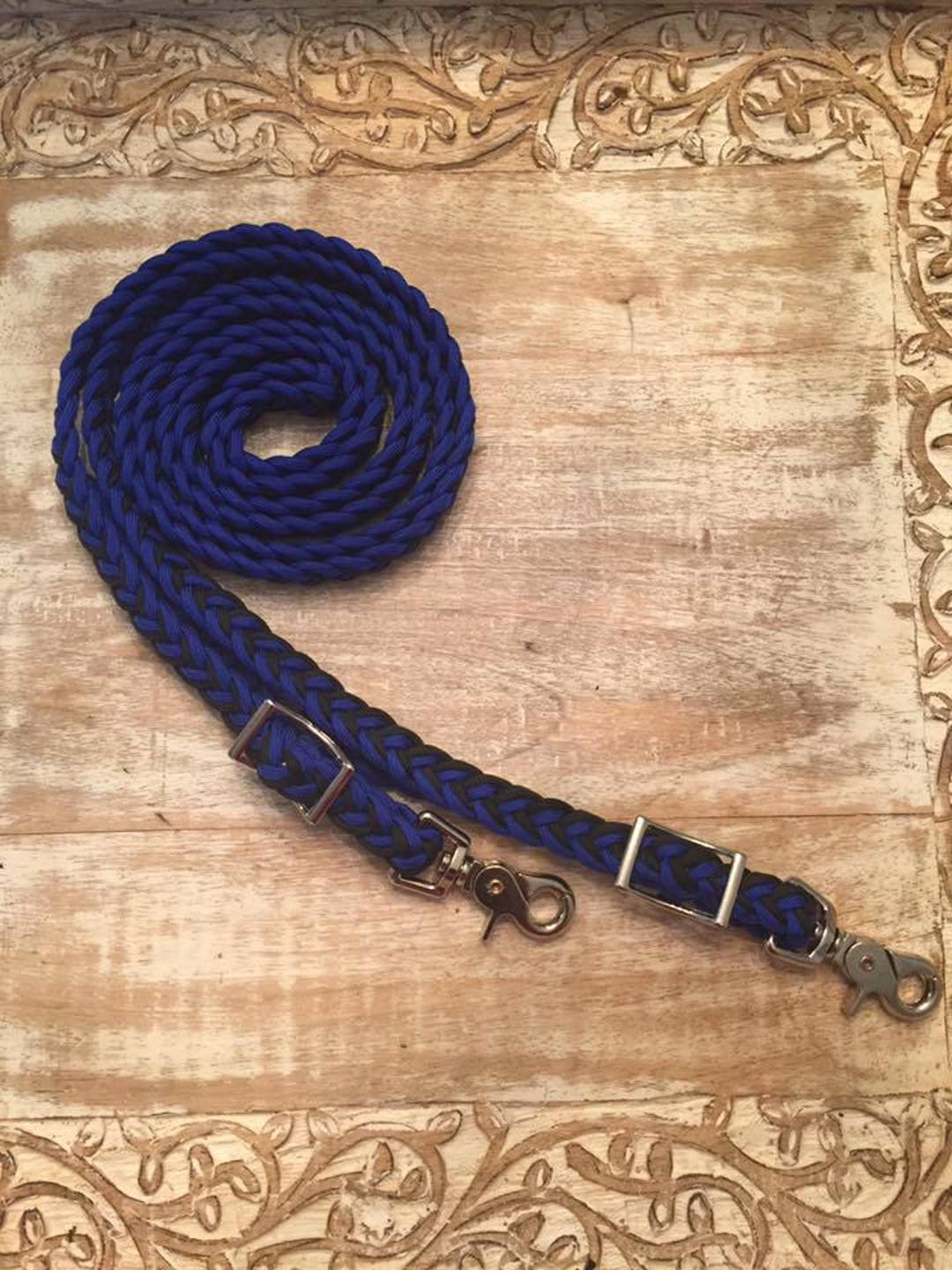 Black and Electric Blue Reins - Etsy