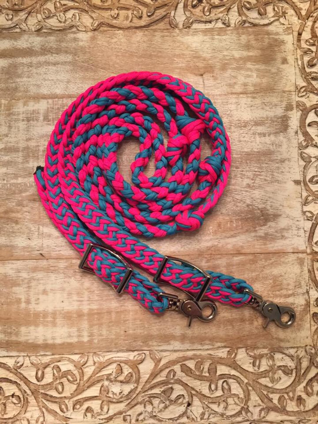 Hot Pink and Turquoise Reins - Etsy