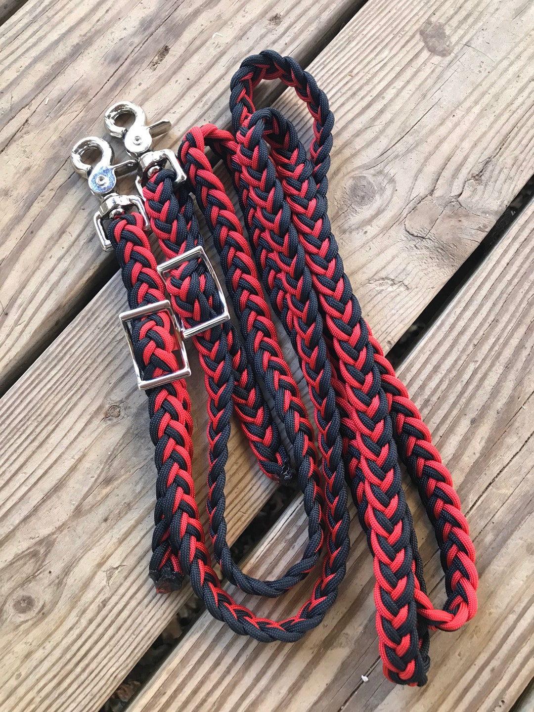 Black and Red Reins - Etsy