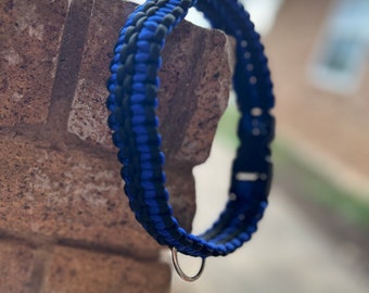 Paracord Thin Blue Line Dog Collar - Etsy