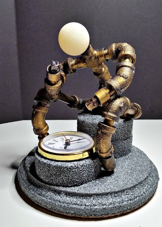 Steampunk Thinker /The Thinker Robot Clock/Robot Pipe Night | Etsy